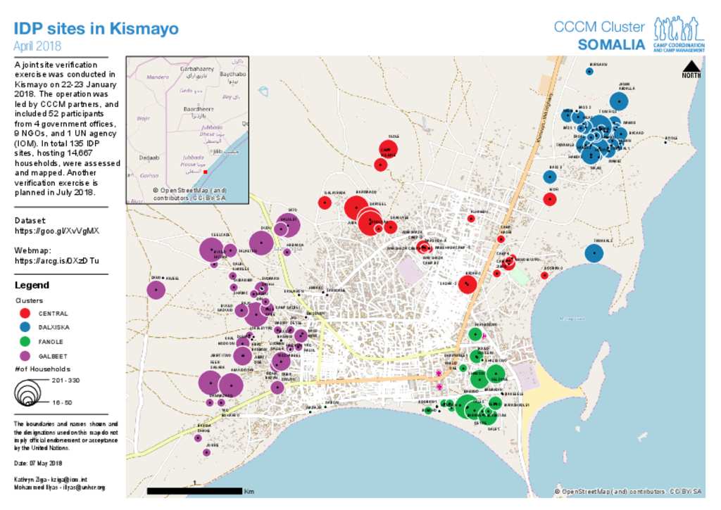 Document - CCCM Cluster Somalia - Kismayo IDP Sites - April 2018