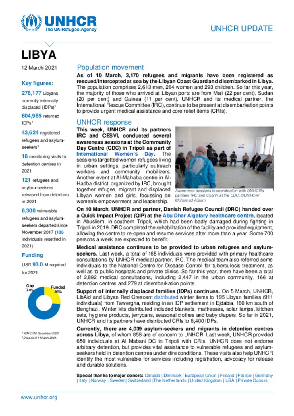 Document - UNHCR Libya Update 12 March 2021