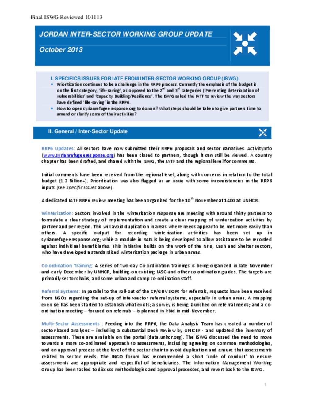 Document - Jordan Inter-Sector Update October 2013