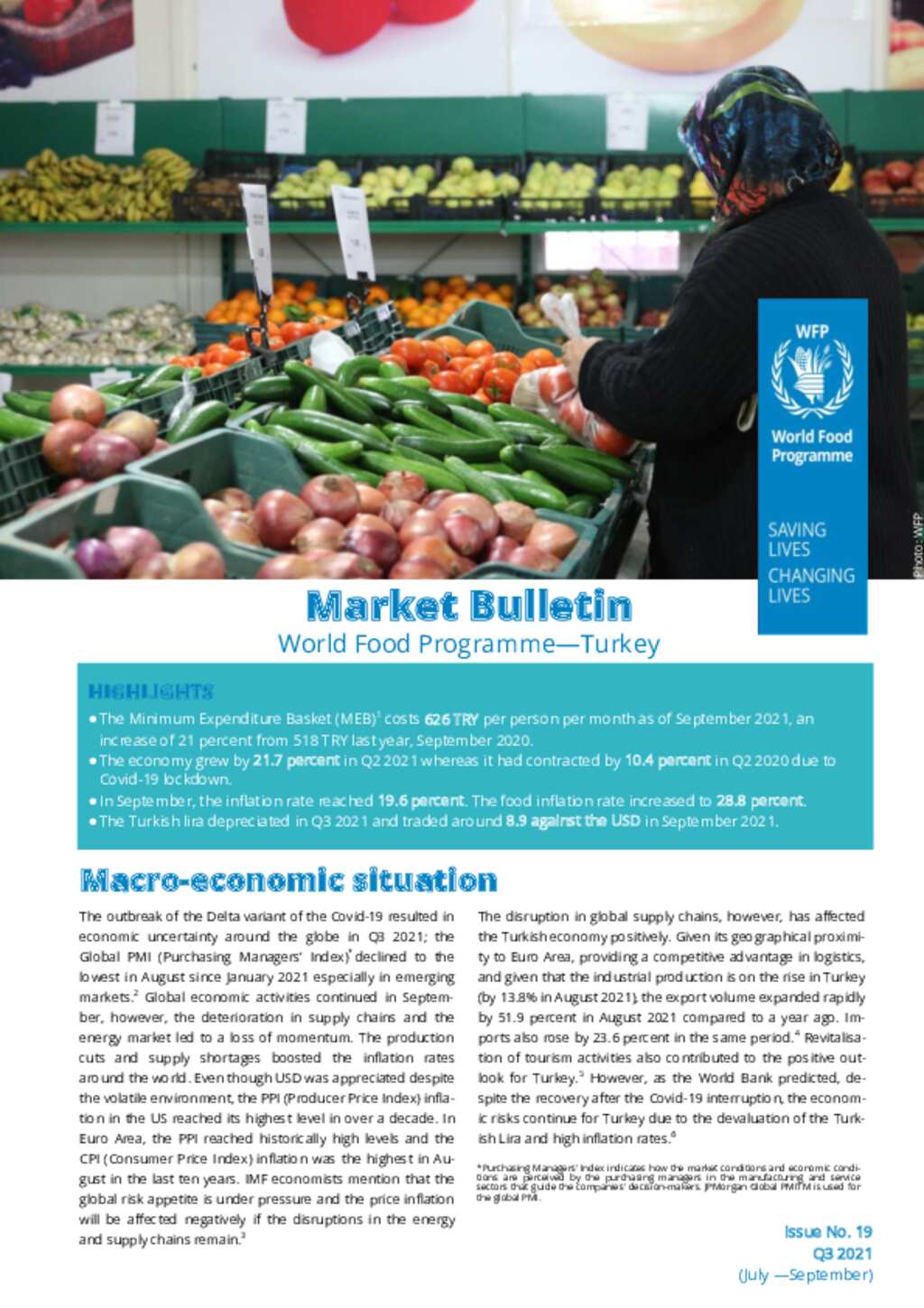 Document - Turkey: WFP - Market Bulletin - Quarter 3/2021