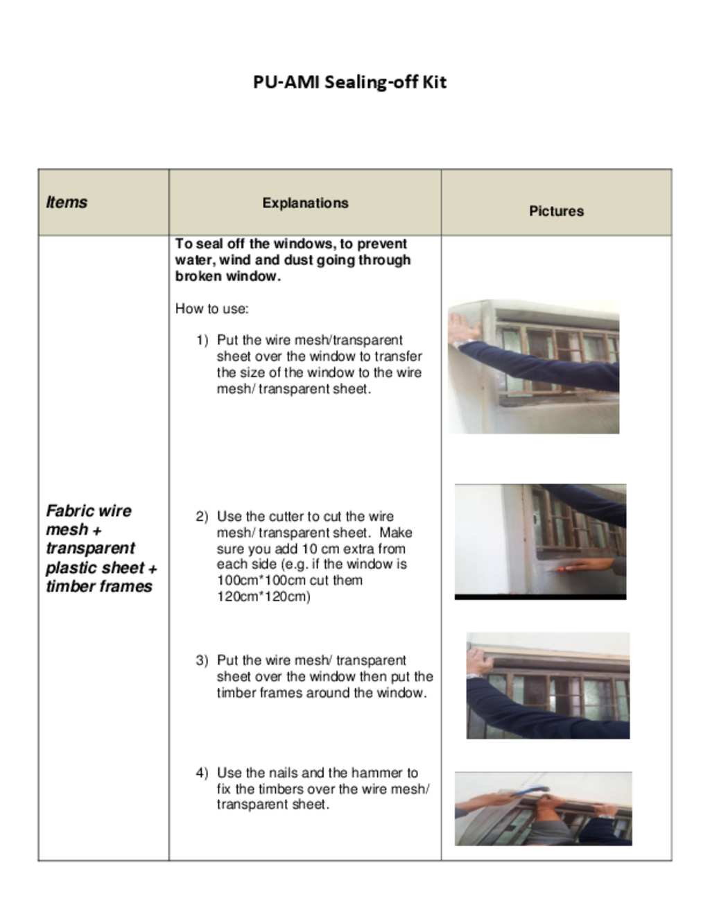 Document - PU-AMI sealing-off kits manual - English