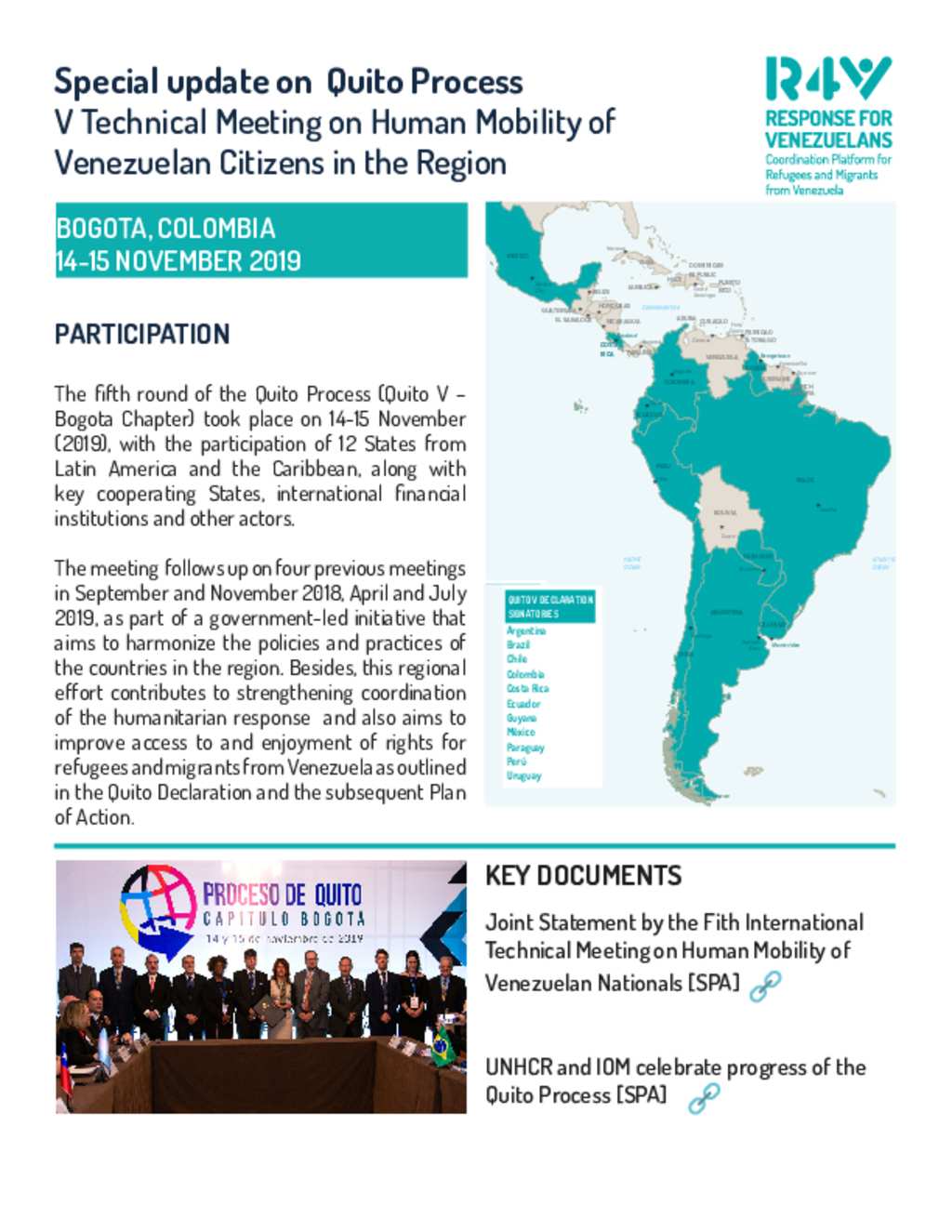 Document - Special update on Quito Process: V Technical Meeting ...