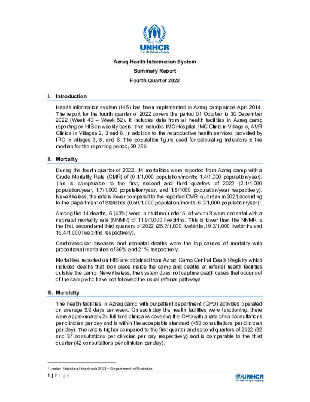 Document - Azraq Health Information System- Narrative Summary Report Quarter 4 2022
