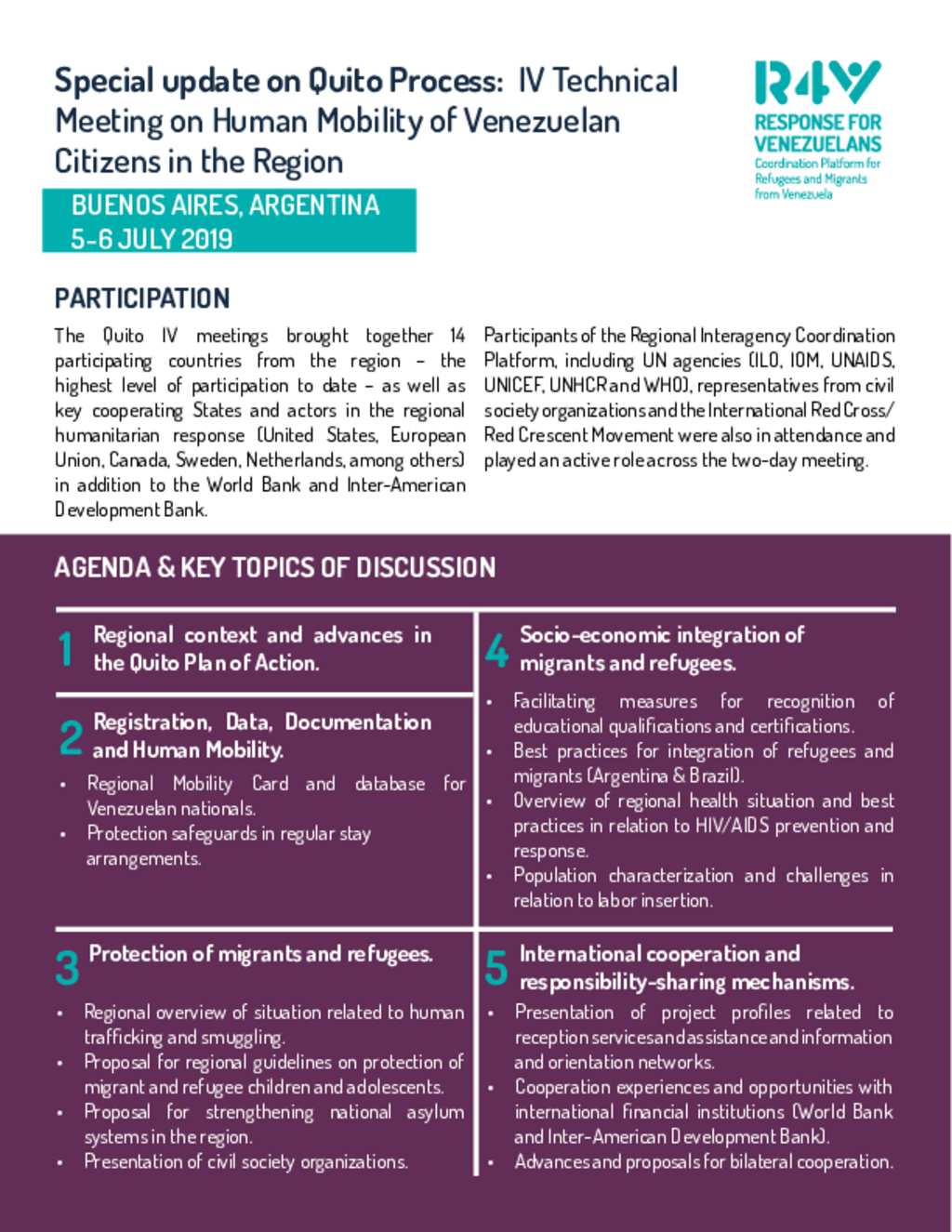 Document - R4V Special Update on Quito Process - July 2019 [EN]