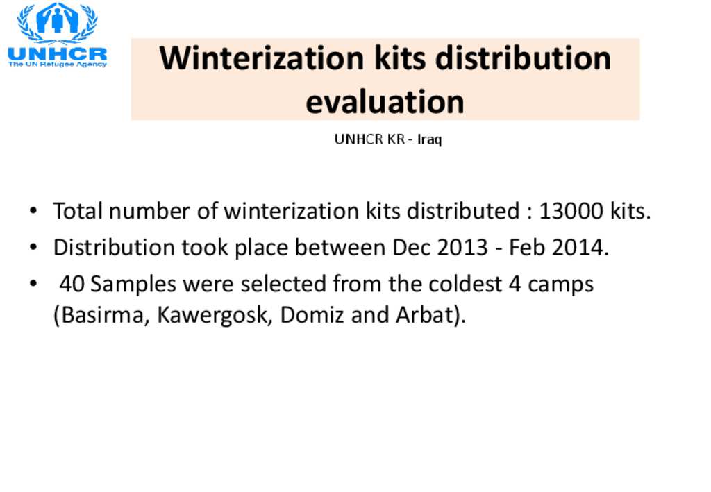 Document - Winterization kits distribution evaluation