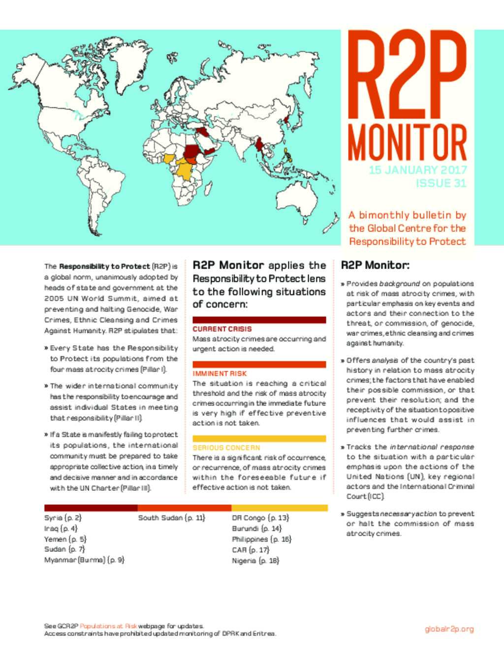 Document - R2P Monitor, Issue 31, 15 January 2017