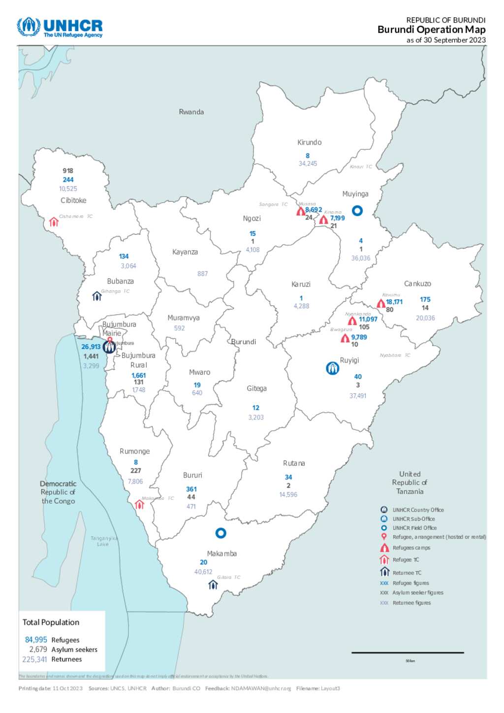 Document - Burundi Operational Map - 30 September 2023