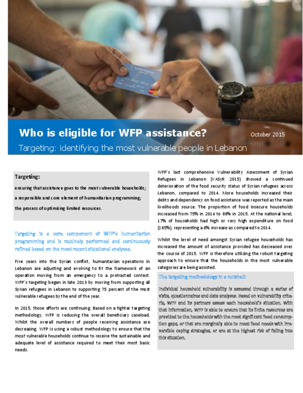 Document - Who is eligible for WFP assistance?