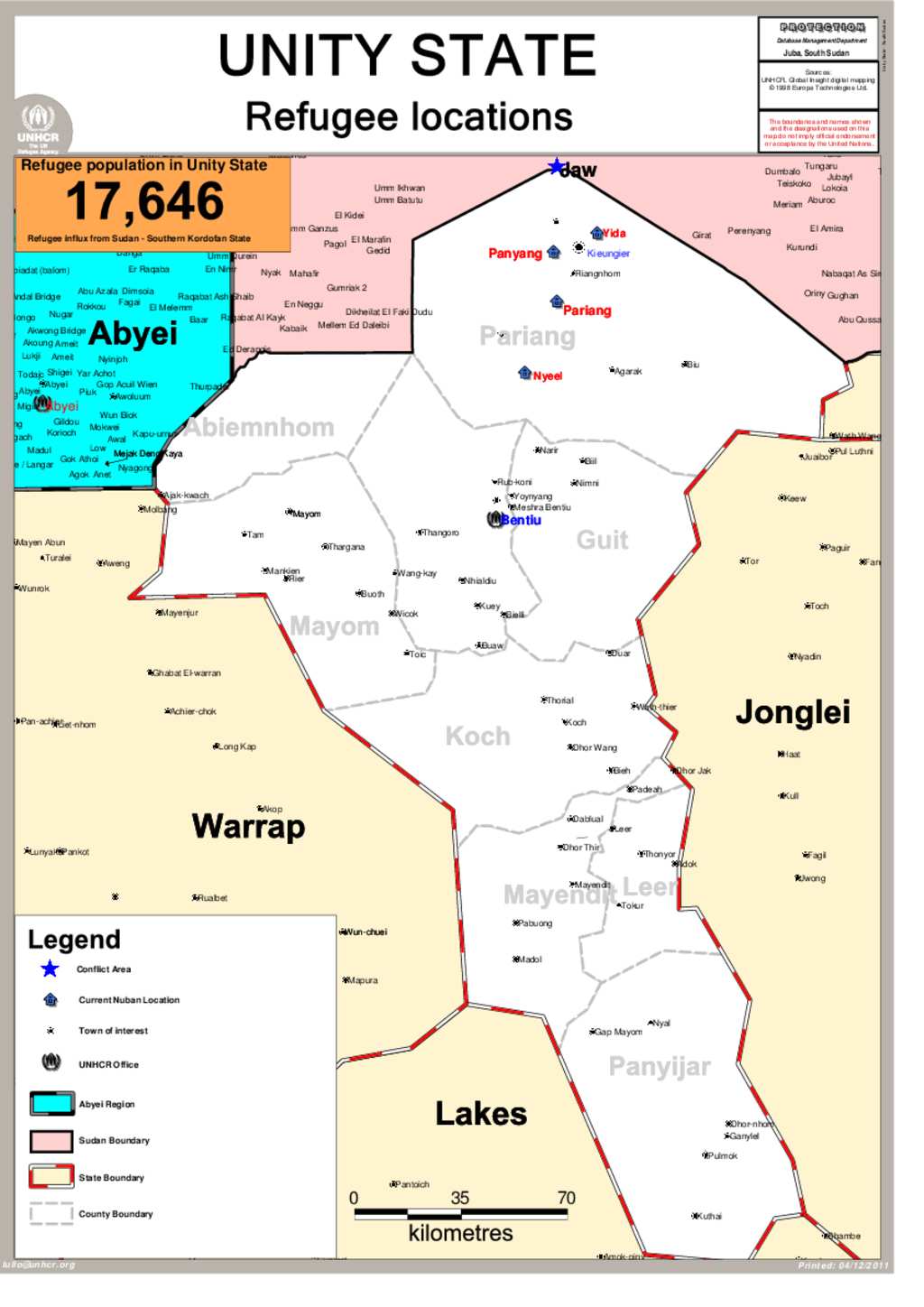 Document - Influx of Refugees to Unity State