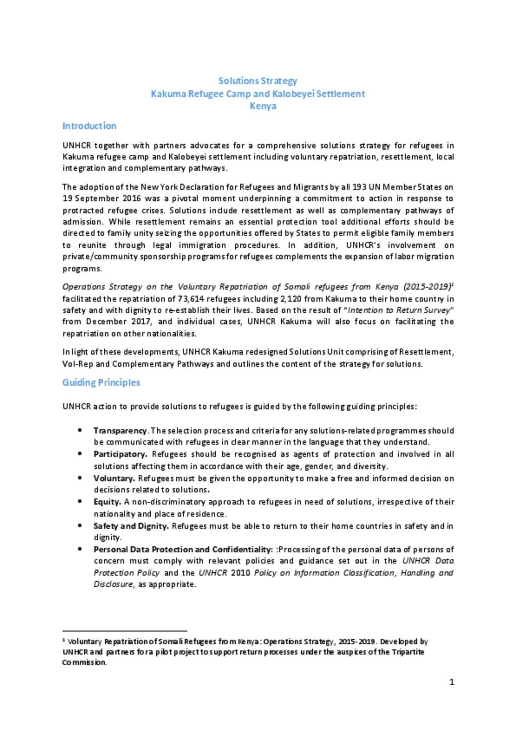 Document Solutions Strategy Unhcr Kakuma Camp And Kalobeyei Settlement