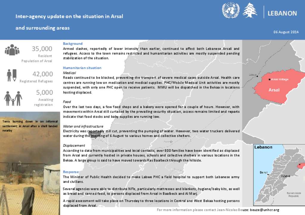 Document - Interagency_Bekaa_Arsal Update_ 06August2014