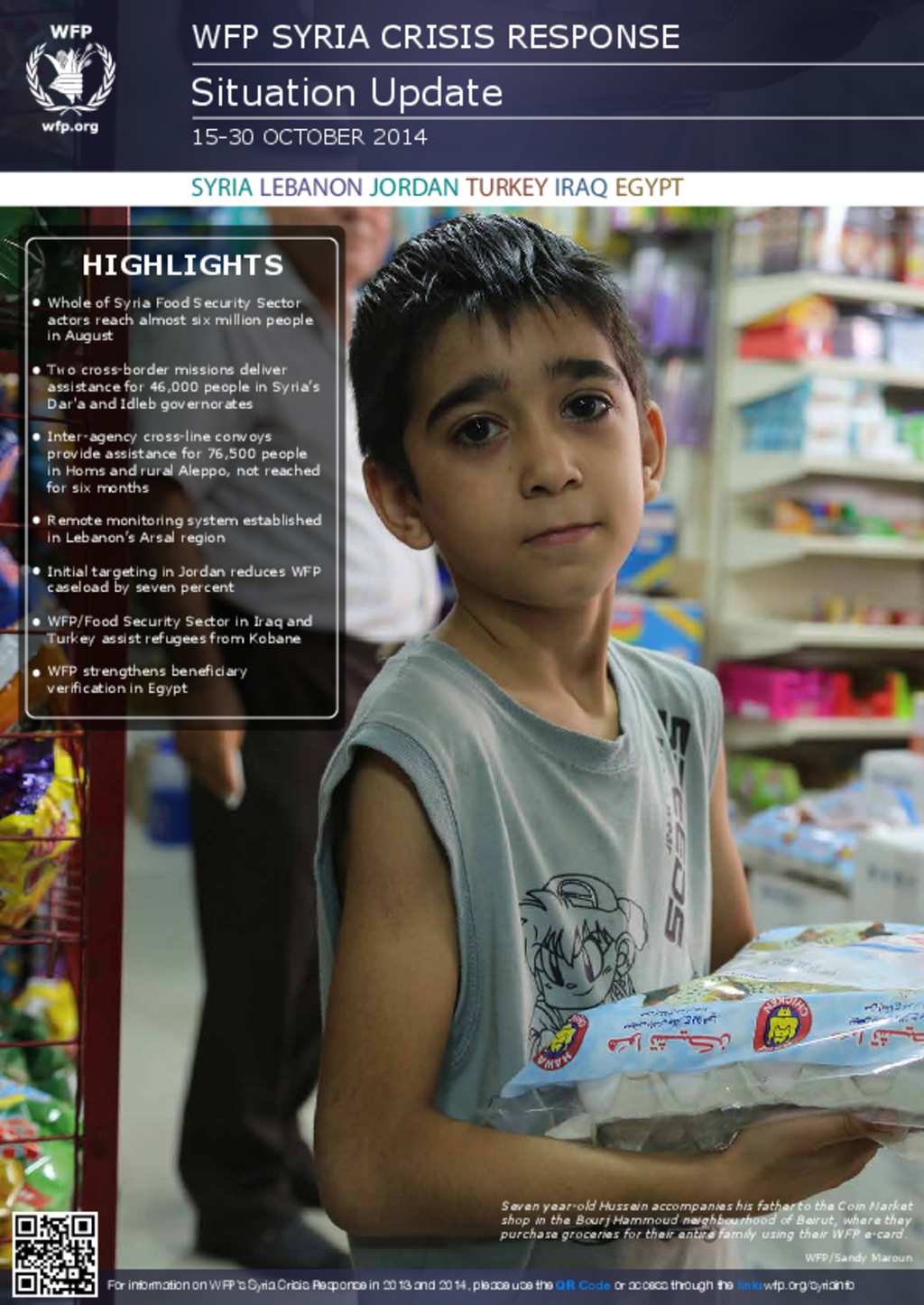 Document - WFP Syria Crisis Response Situation Update 15 - 30 October 2014