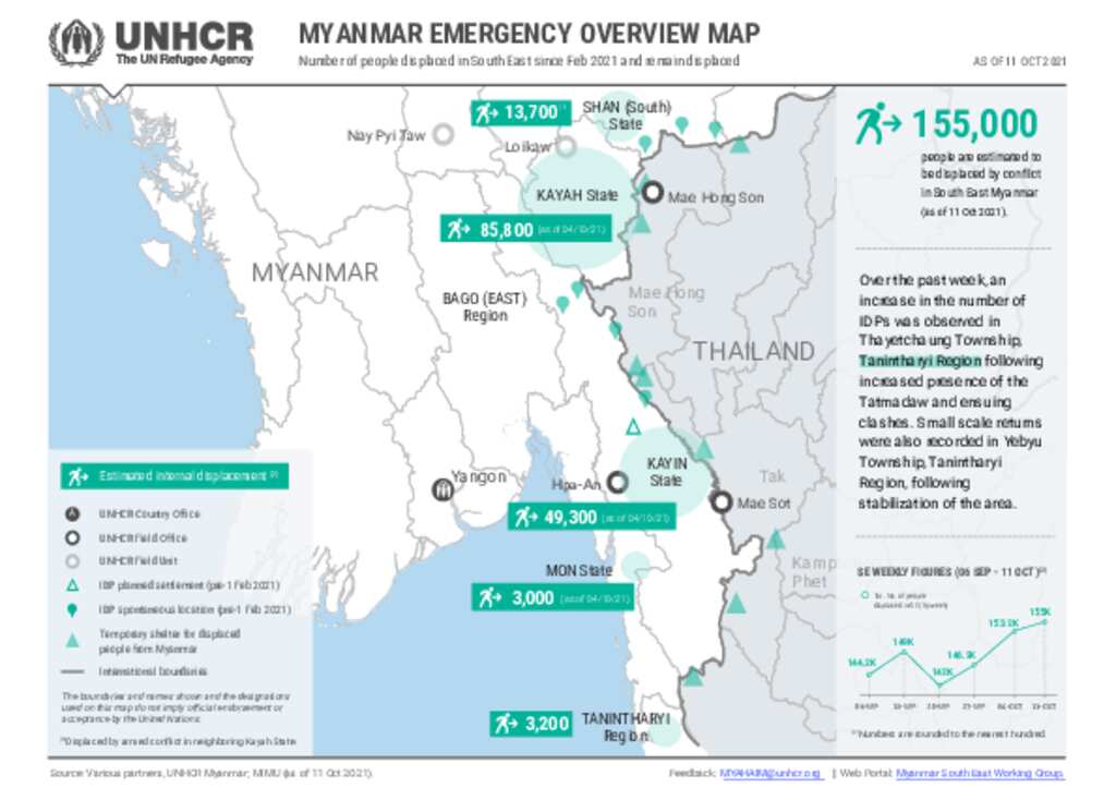 Document - South East Myanmar UNHCR Displacement Overview 11 October 2021 Document - South East Myanmar UNHCR Displacement Overview 11 October 2021