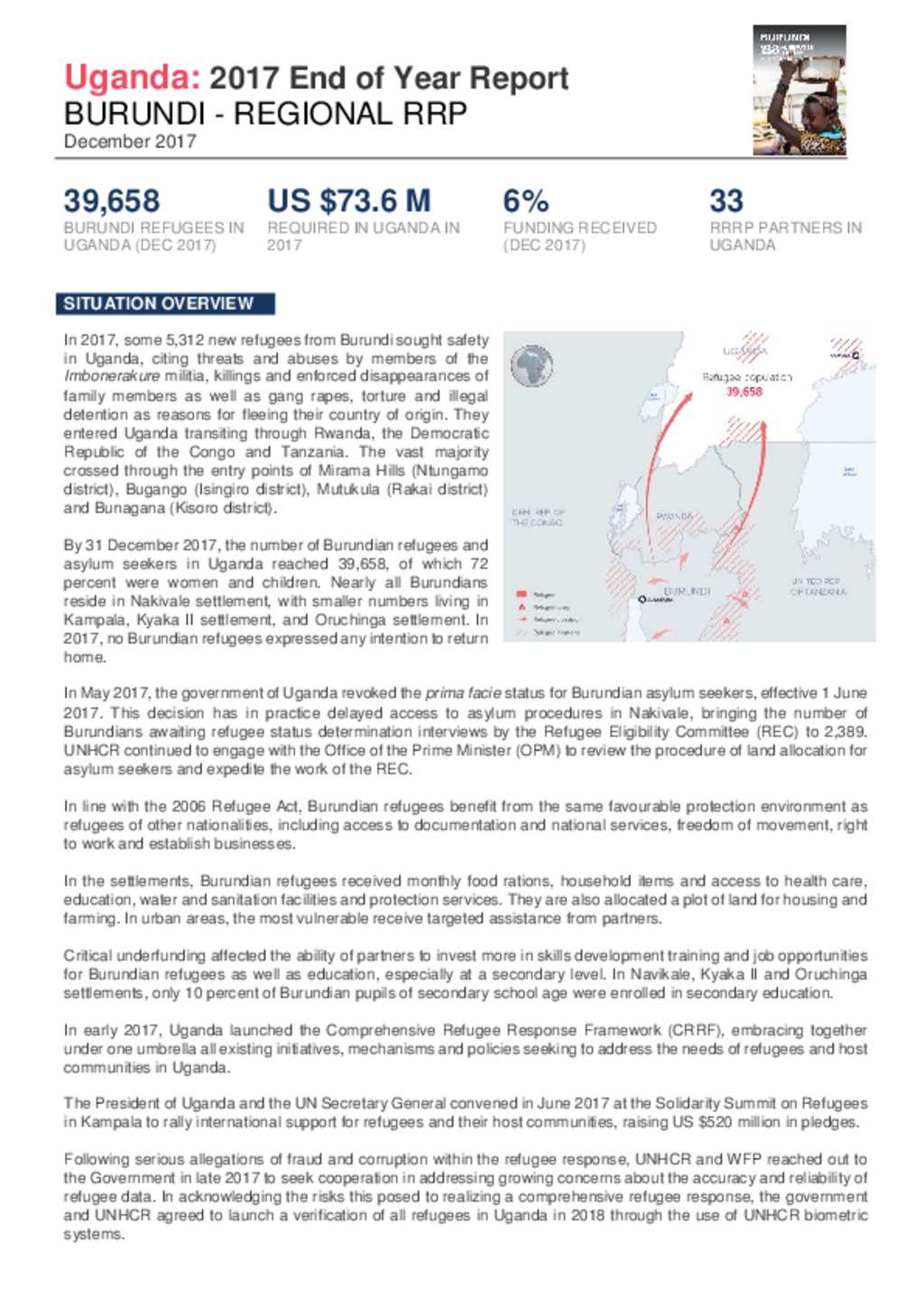 Document - 2017 Burundi RRP - Uganda end of year report