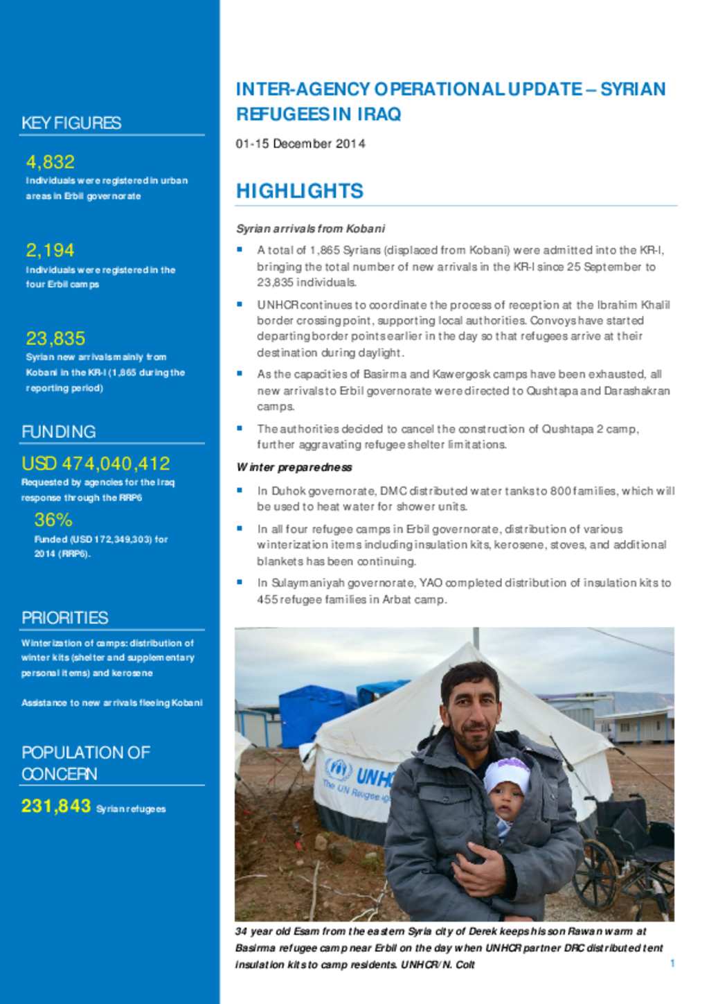 Document - IRAQ INTER-AGENCY OPERATIONAL UPDATE - SYRIA 01 - 15 ...