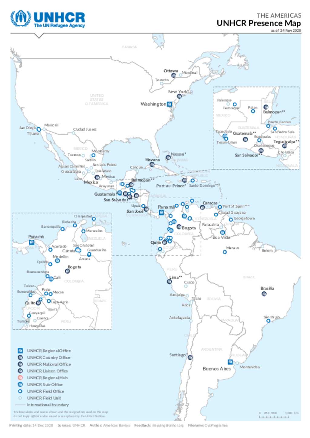Document - UNHCR The Americas Presence Map Nov 2020
