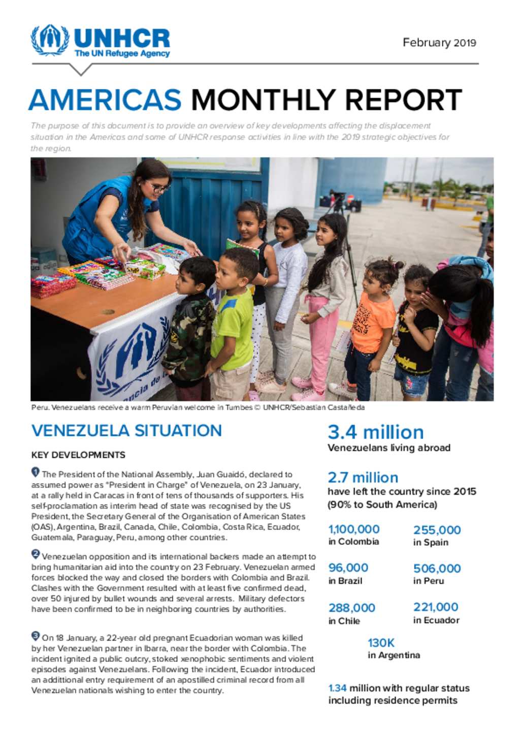 Document - UNHCR Americas Monthly Report - February 2019 [EN]