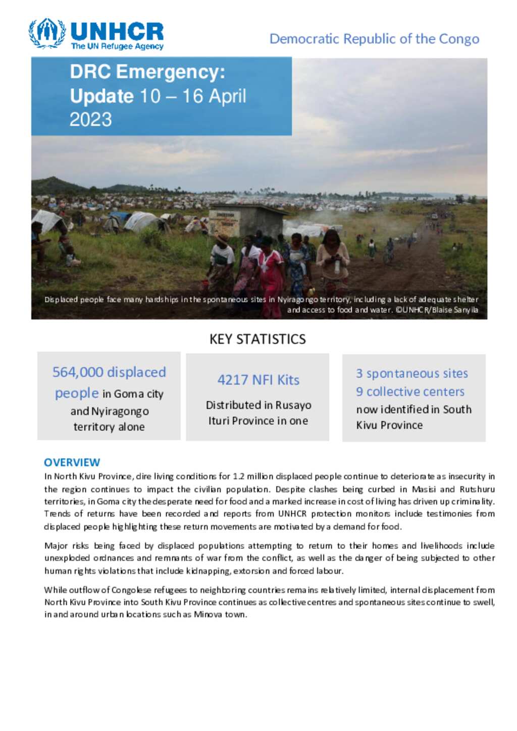 Document - DRC Emergency: Update 10 – 16 April 2023