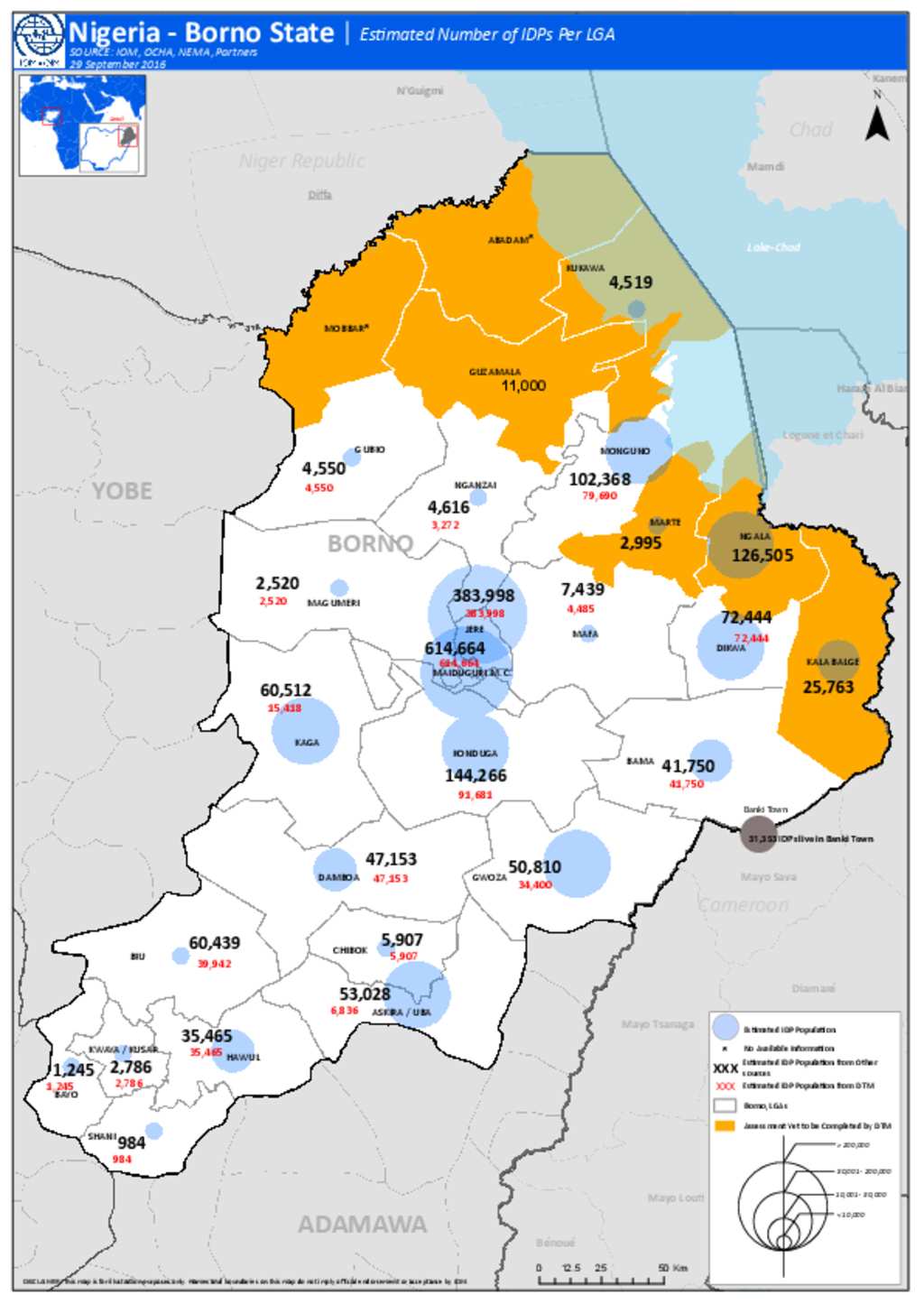 Document IOM Nigeria Borno State Estimated Number Of IDPs Per LGA Document IOM Nigeria Borno State Estimated Number Of IDPs Per LGA