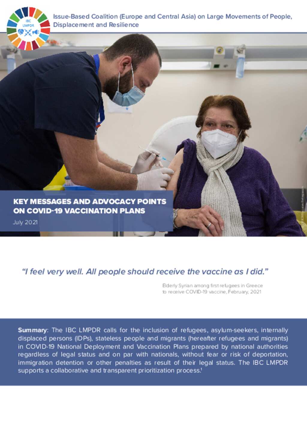 Document - Key Messages and Advocacy Points on COVID-19 Vaccination Plans