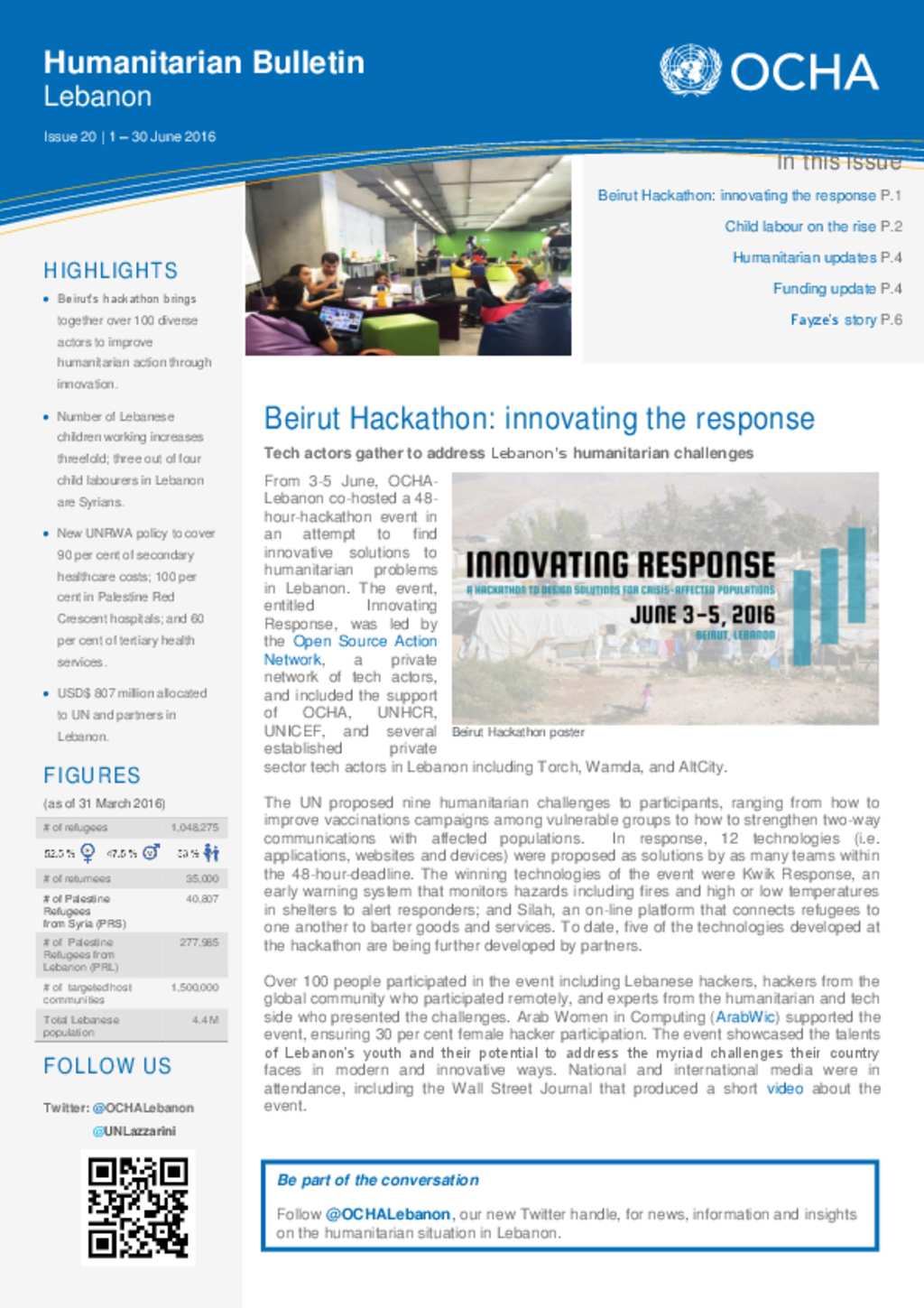 Document - OCHA Lebanon Humanitarian Bulletin #20