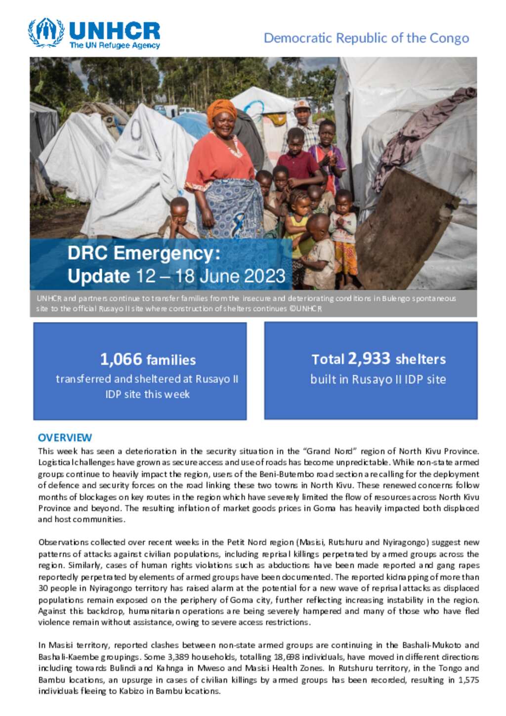 Document - DRC Emergency: Update 12 – 18 June 2023