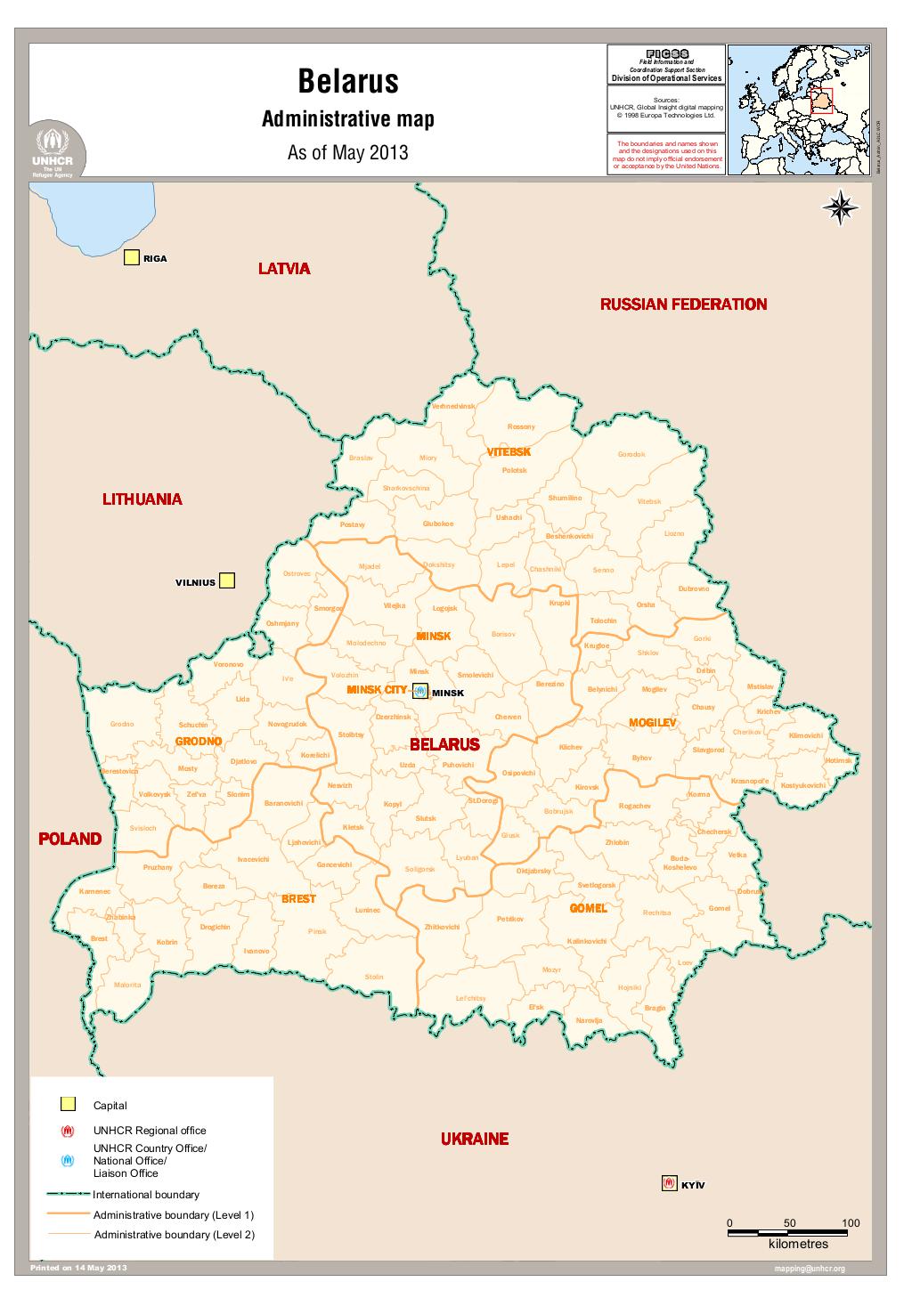 Document - Belarus - Administrative map - May 2013