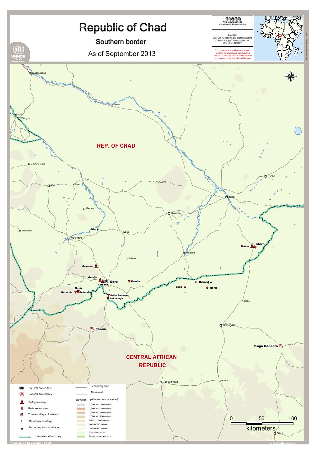 Document - Republic of Chad - Southern border - September 2013