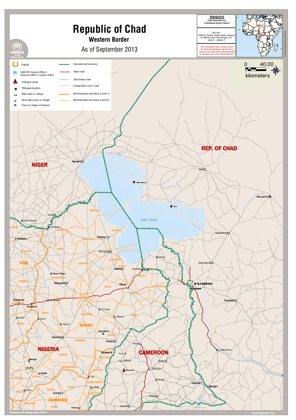 Document - Republic of Chad - Western border - September 2013