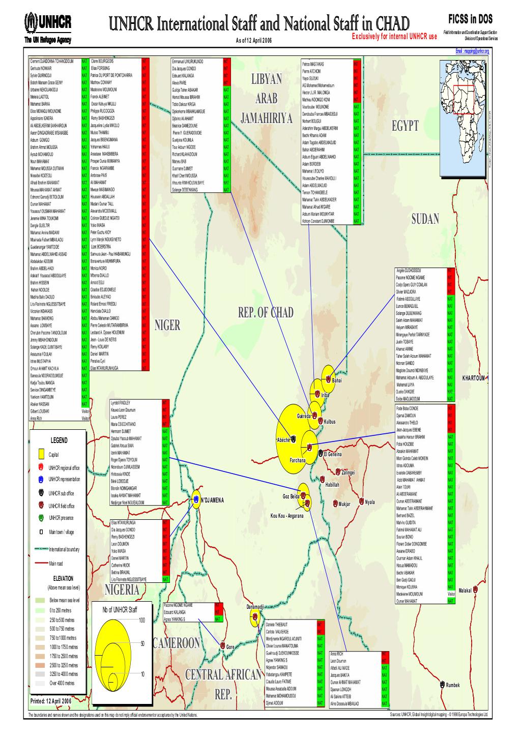 Document - UNHCR International Staff and National Staff in CHAD - April ...