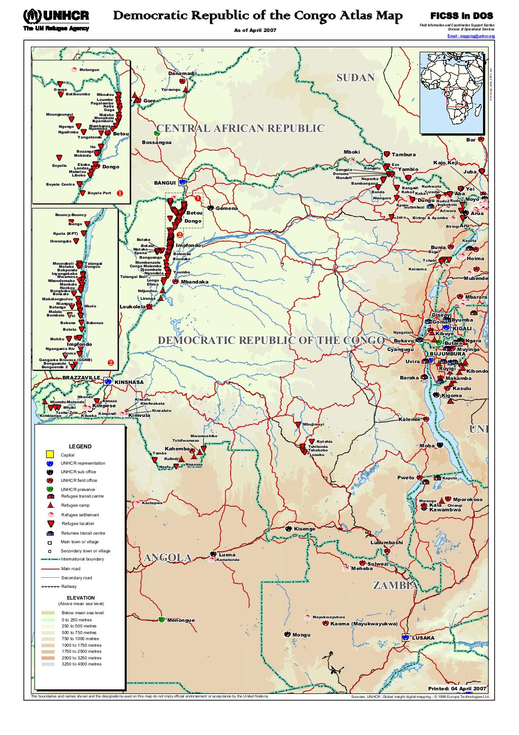 Document - Democratic Republic of the Congo Atlas Map - April 2007