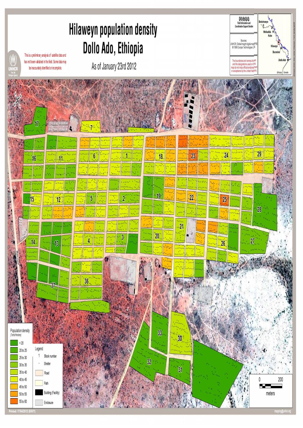 Document - Hilaweyn refugee camp - Shelter density - Dollo Ado ...