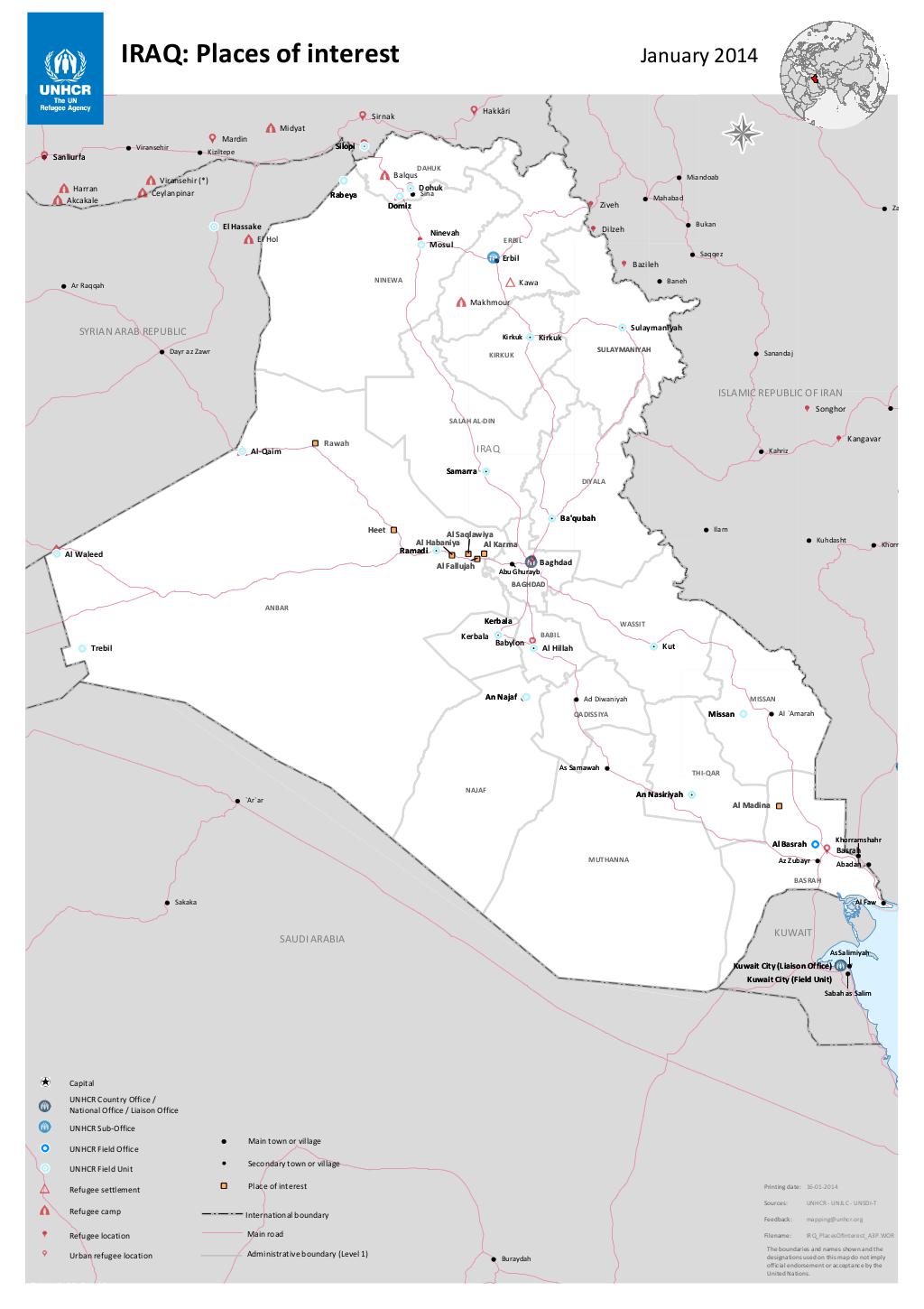 Document - Iraq: Places of interest - January 2014