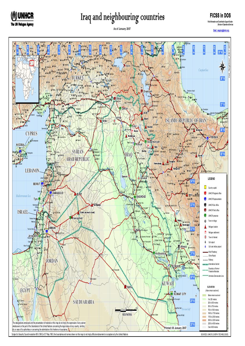 Map Of Iraq And Surrounding Countries