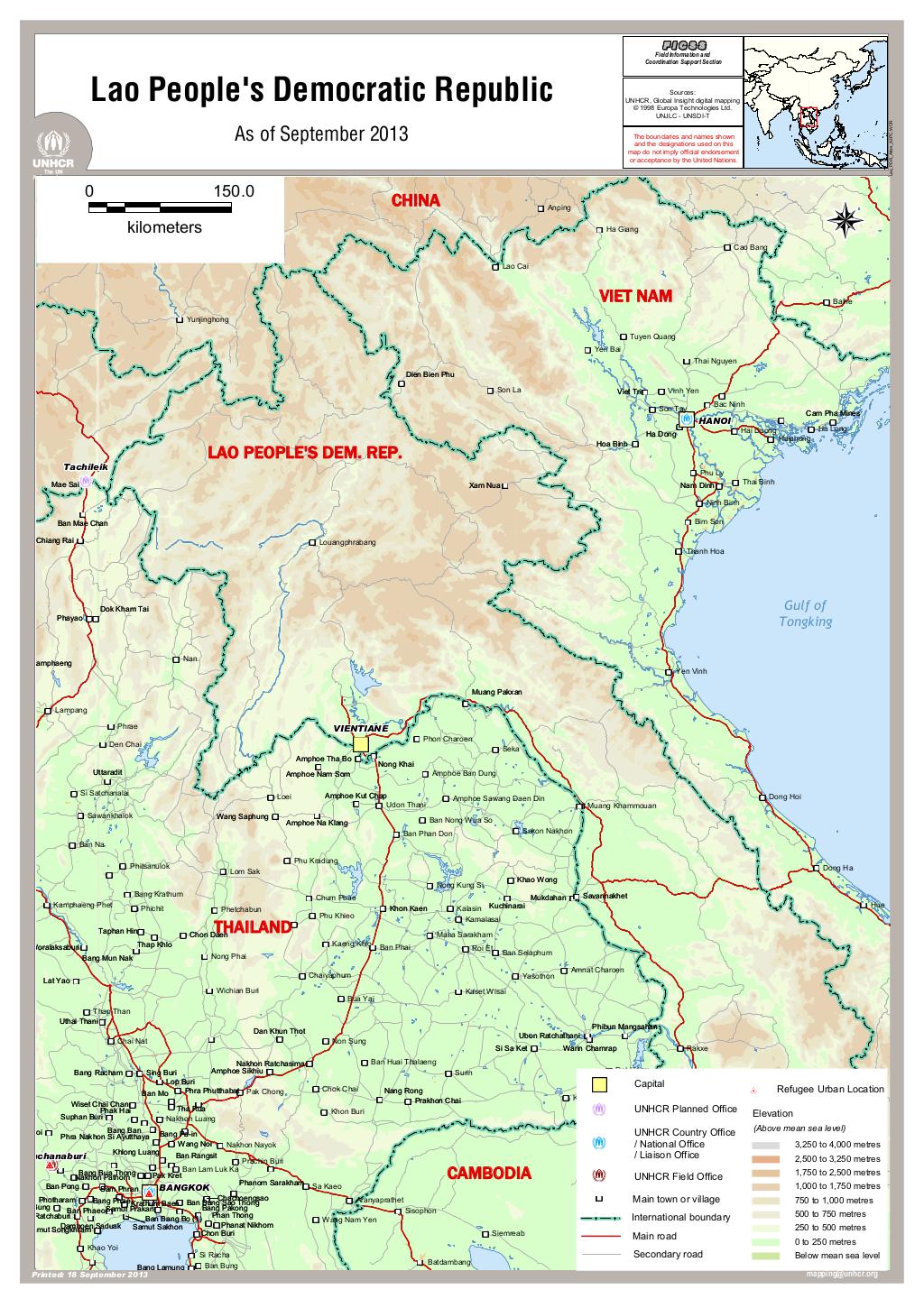 Document - Lao People's Democratic Republic - As of September 2013