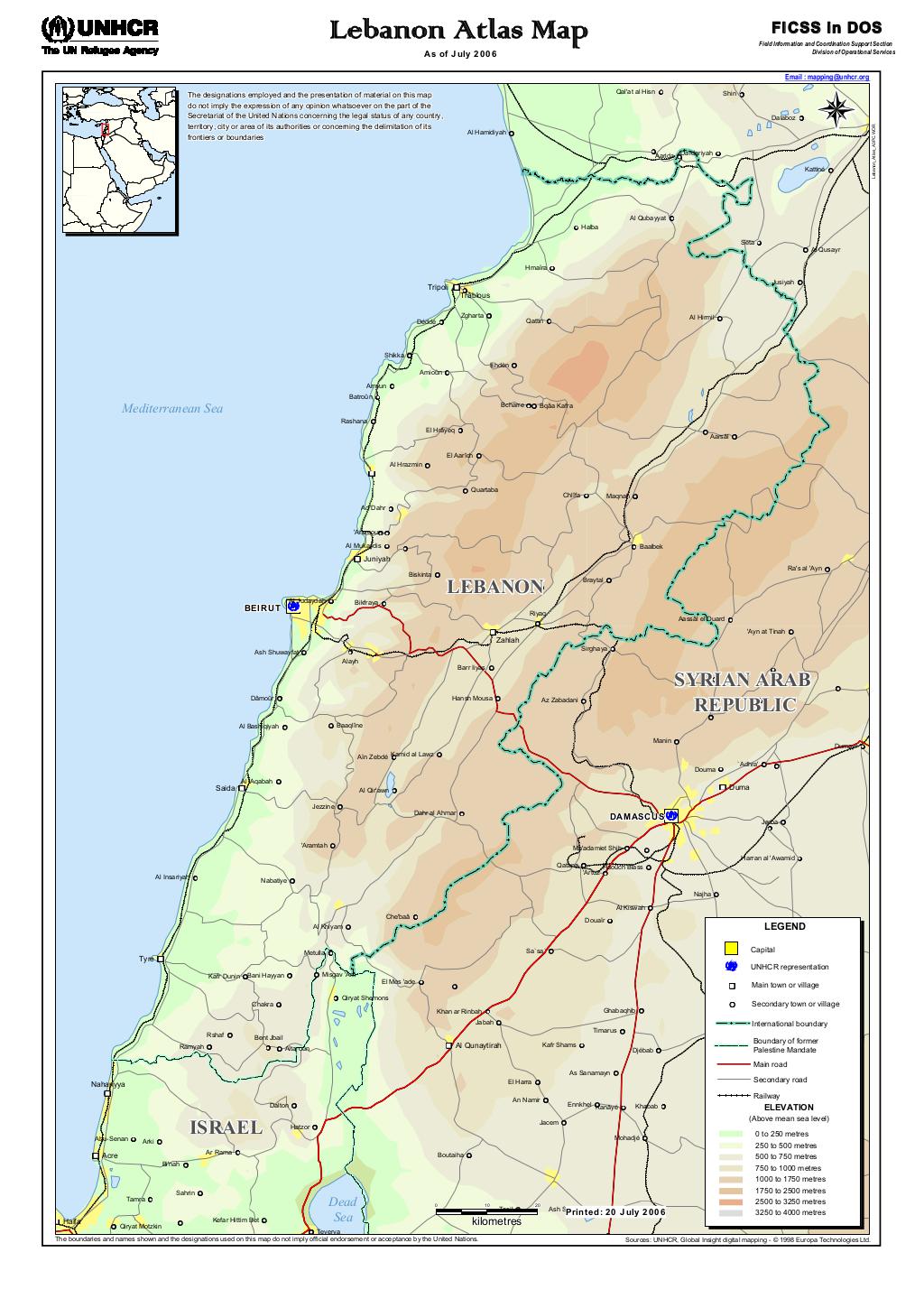 Document - Lebanon Atlas Map - July 2006