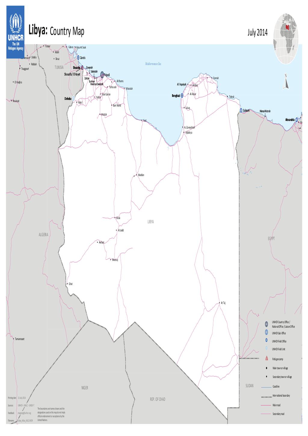 Document - Libya: Country Map - July 2014