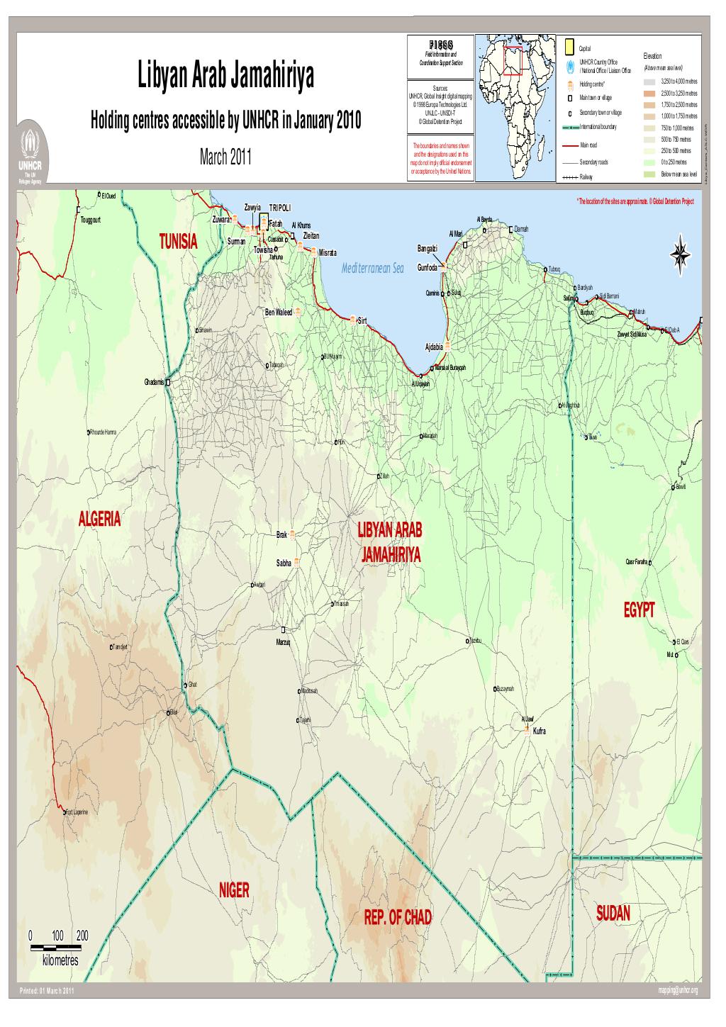 Document - Libyan Arab Jamahiriya - Holding centres accessible by UNHCR ...