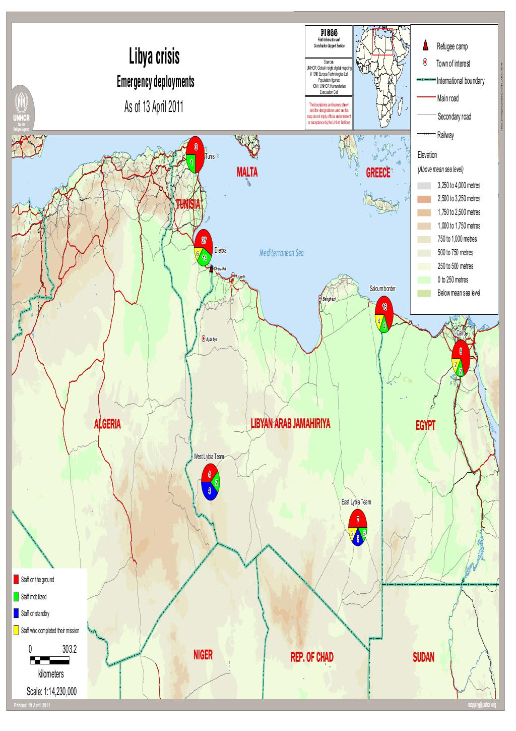 Document - Libya crisis - Emergency deployments - 13 April 2011
