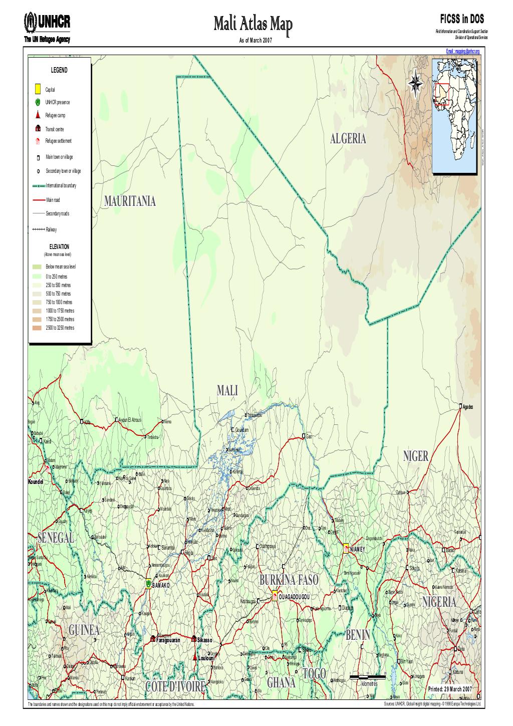 Document - Mali Atlas Map - April 2007