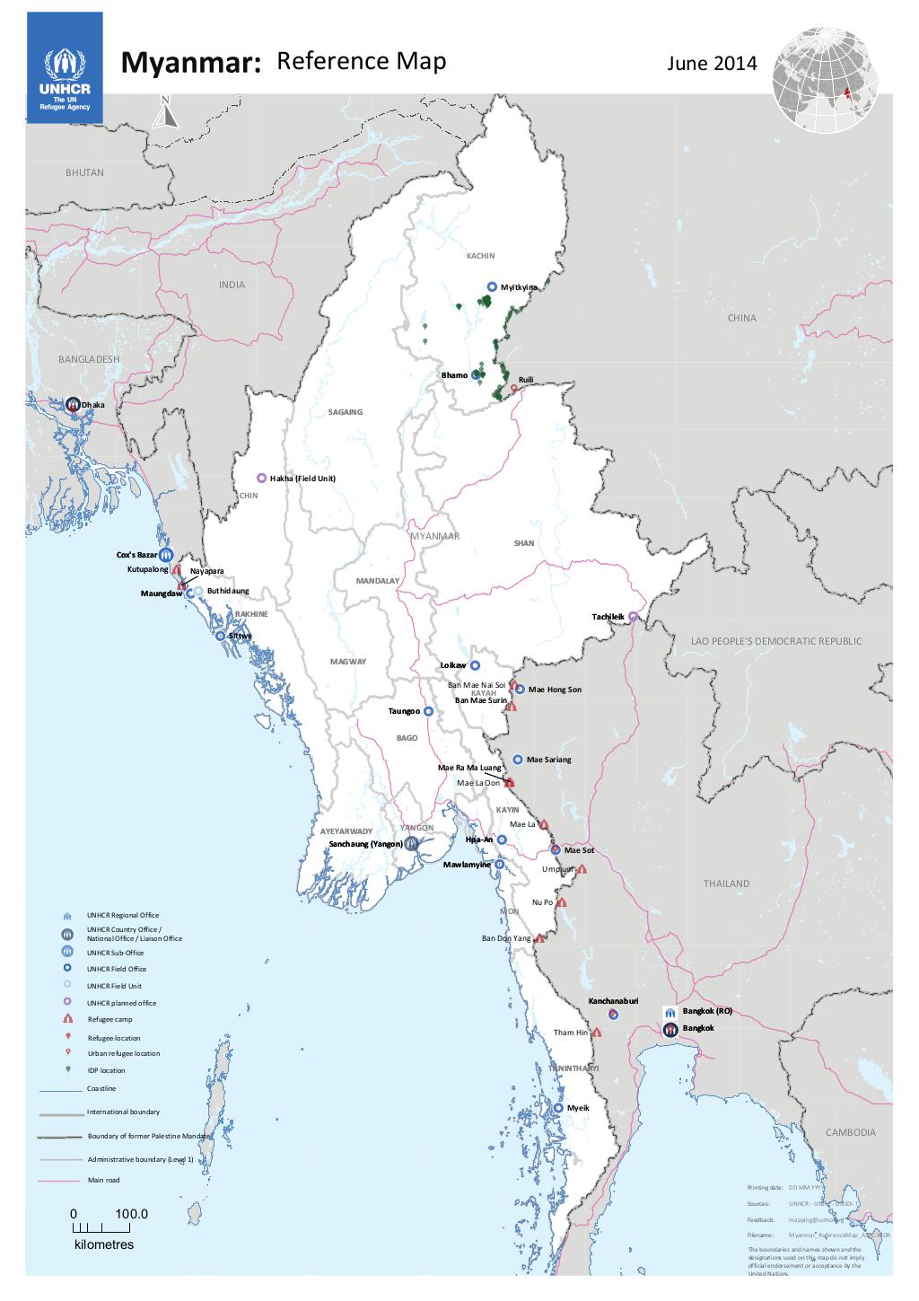 Document - Myanmar: Reference Map - June 2014