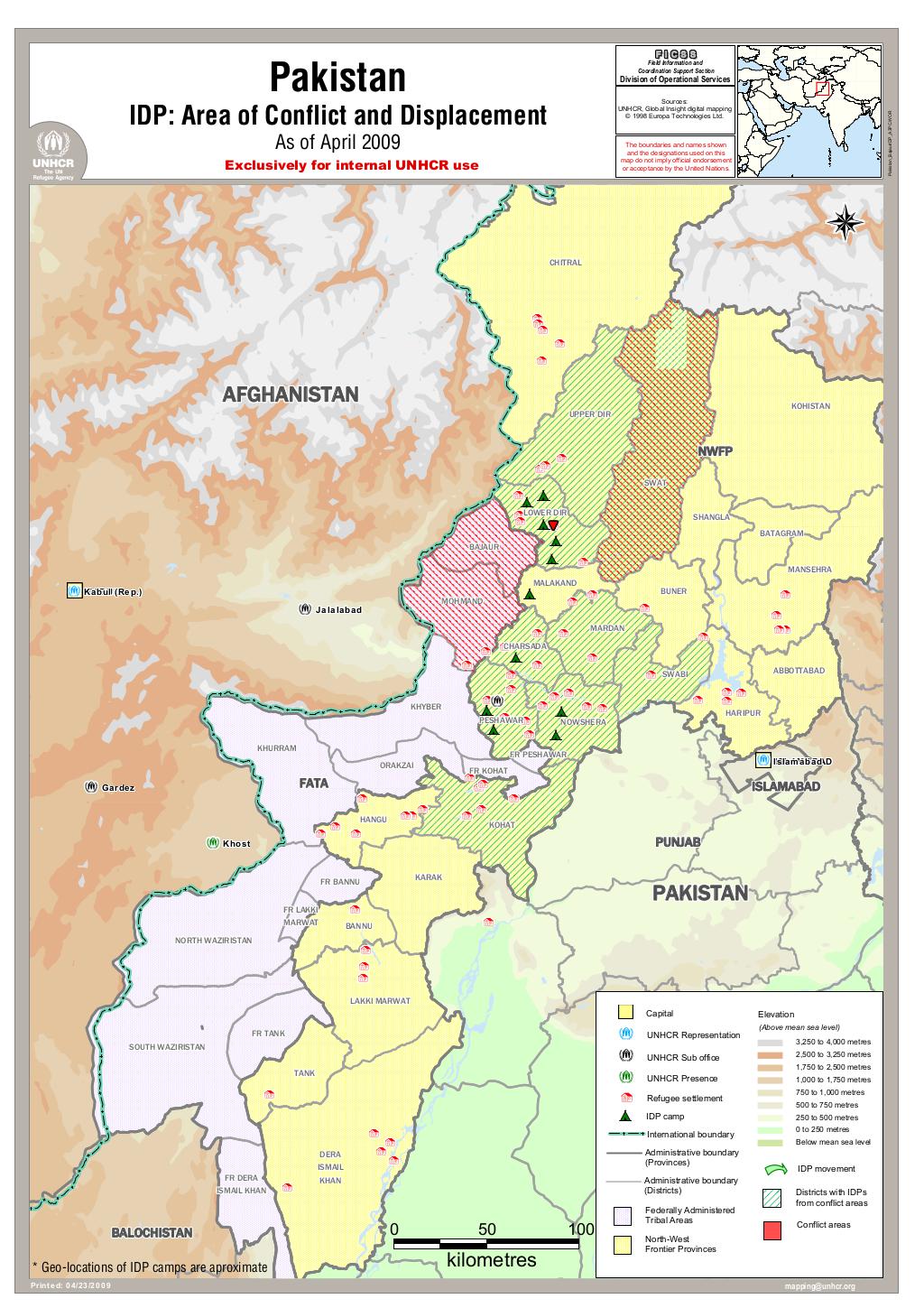 Document - Pakistan, IPD - Area of Conflict and Displacement - April 2009