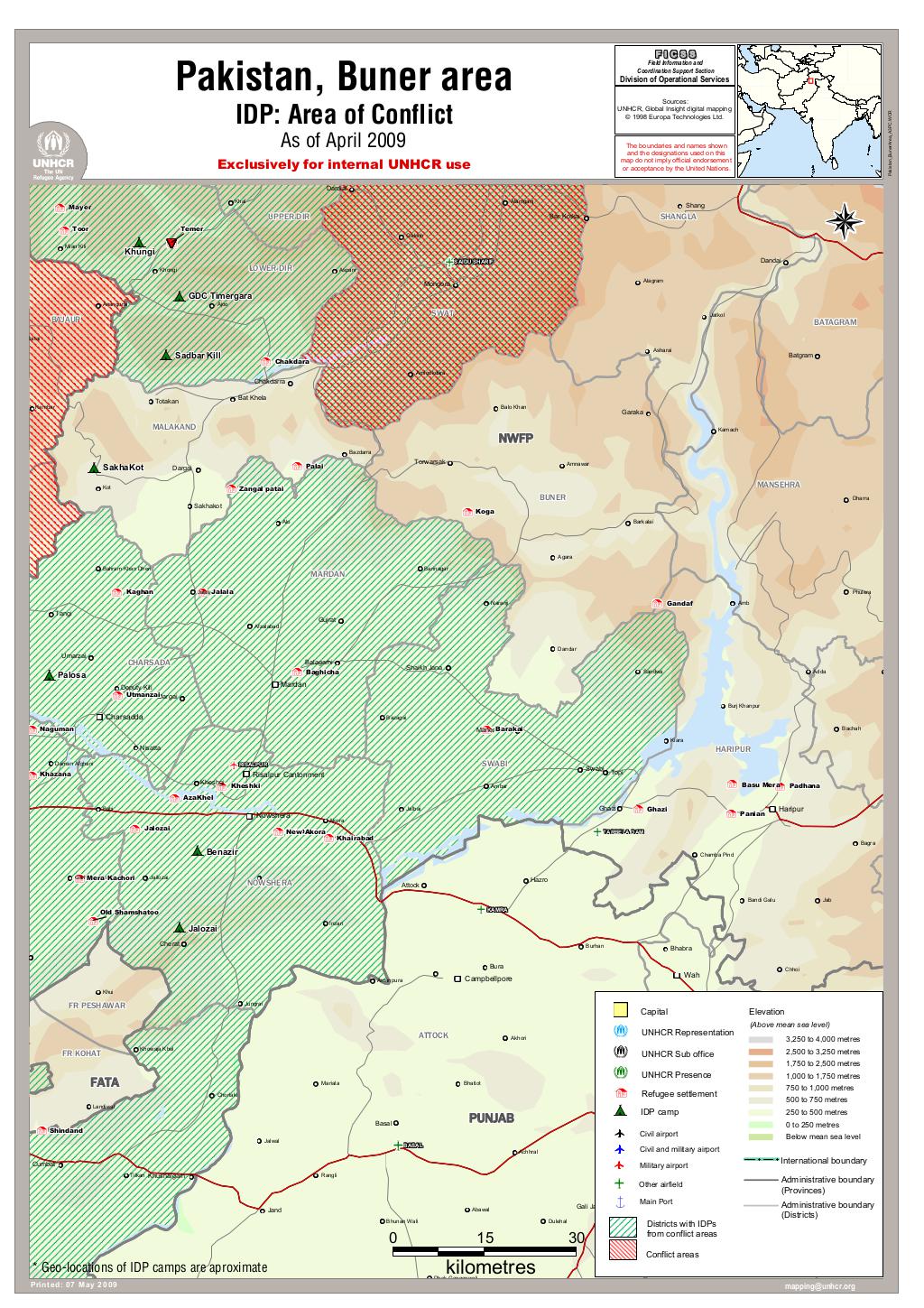 Document - Pakistan, Buner area - IDP: Area of Conflict - April 2009