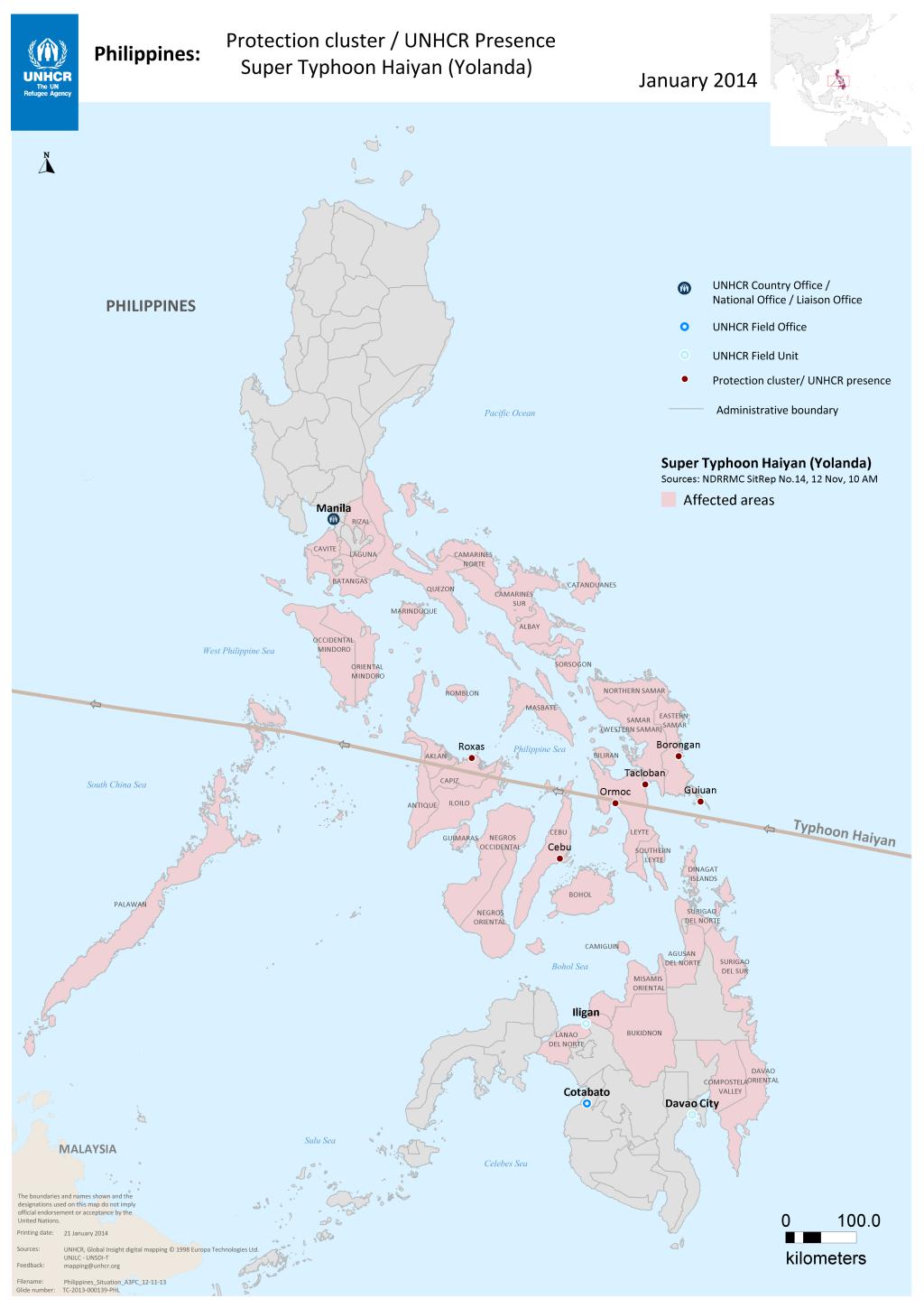 Document - Philippines Protection cluster | UNHCR Presence January 2014