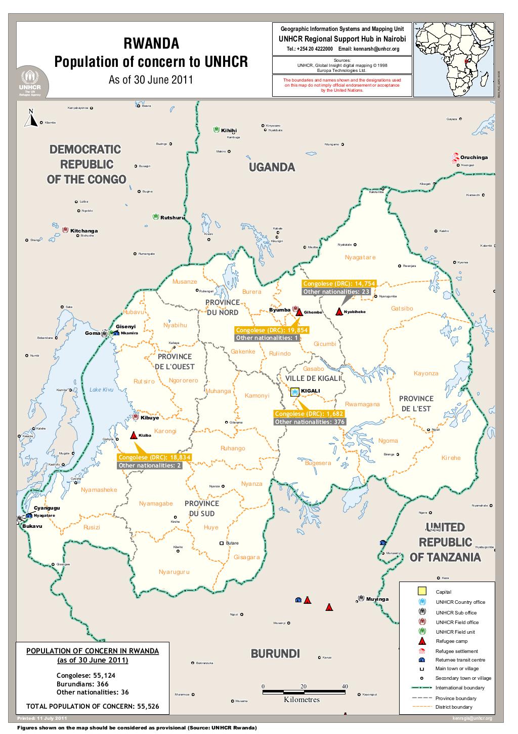 Document - Rwanda - Population of concern to UNHCR, 30 June 2011