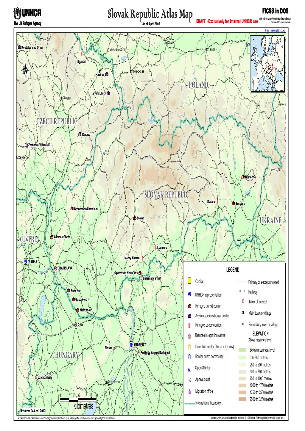 Document - Slovak Republic Atlas Map - April 2007 | Internal use