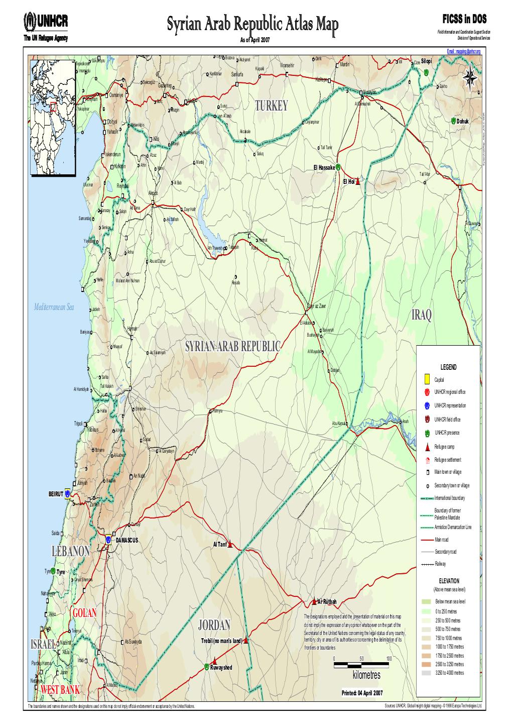 Document - Syrian Arab Republic Atlas Map - April 2007
