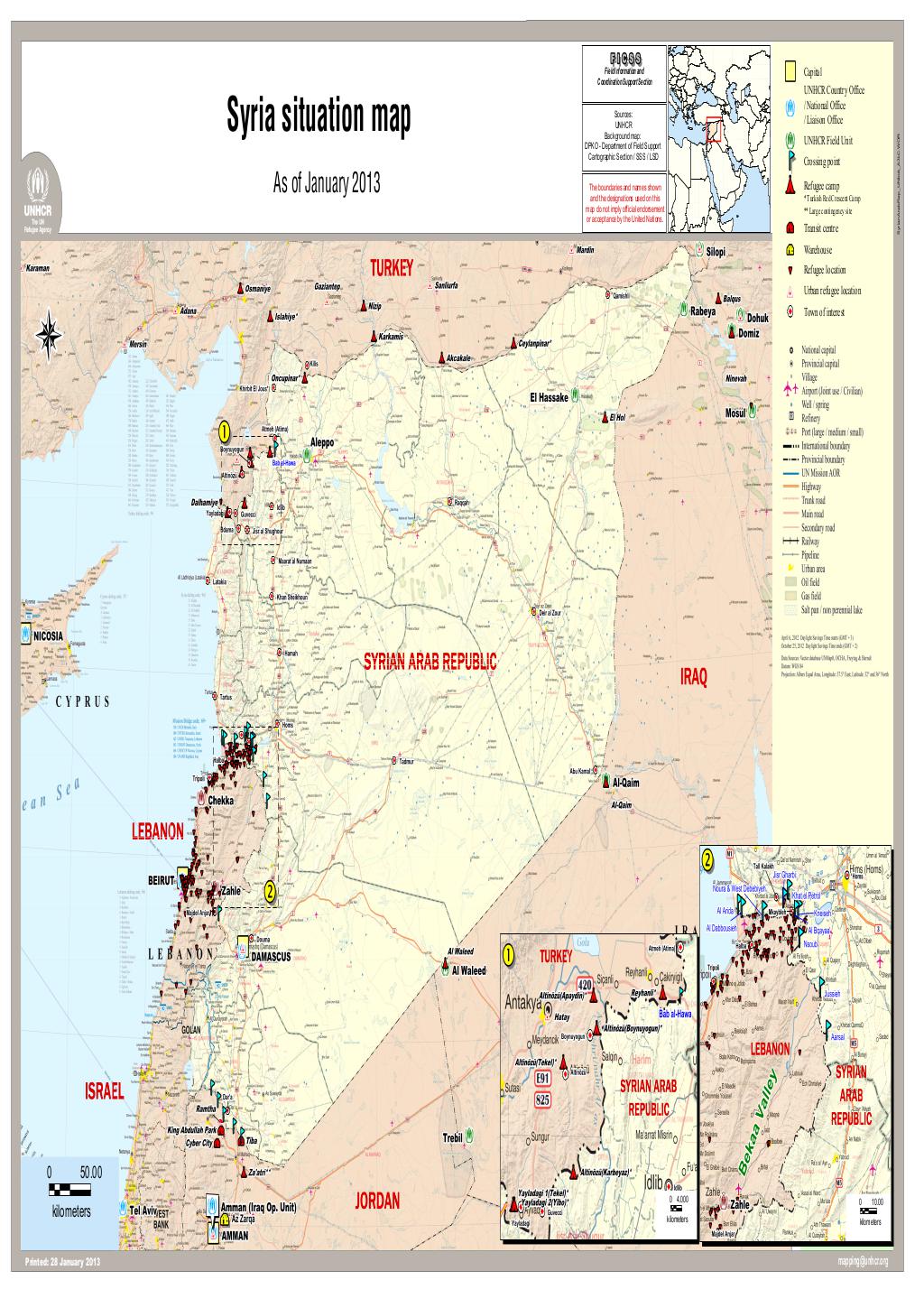 Document - Syria Situation Map - January 2013