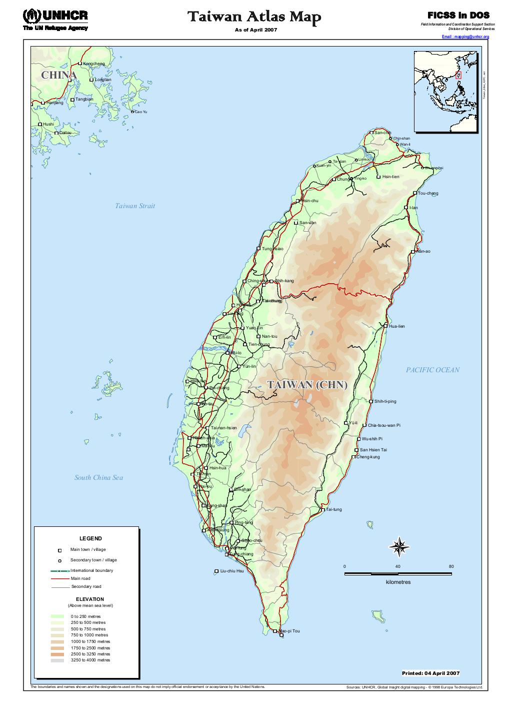 Document - Taiwan Atlas Map - April 2007