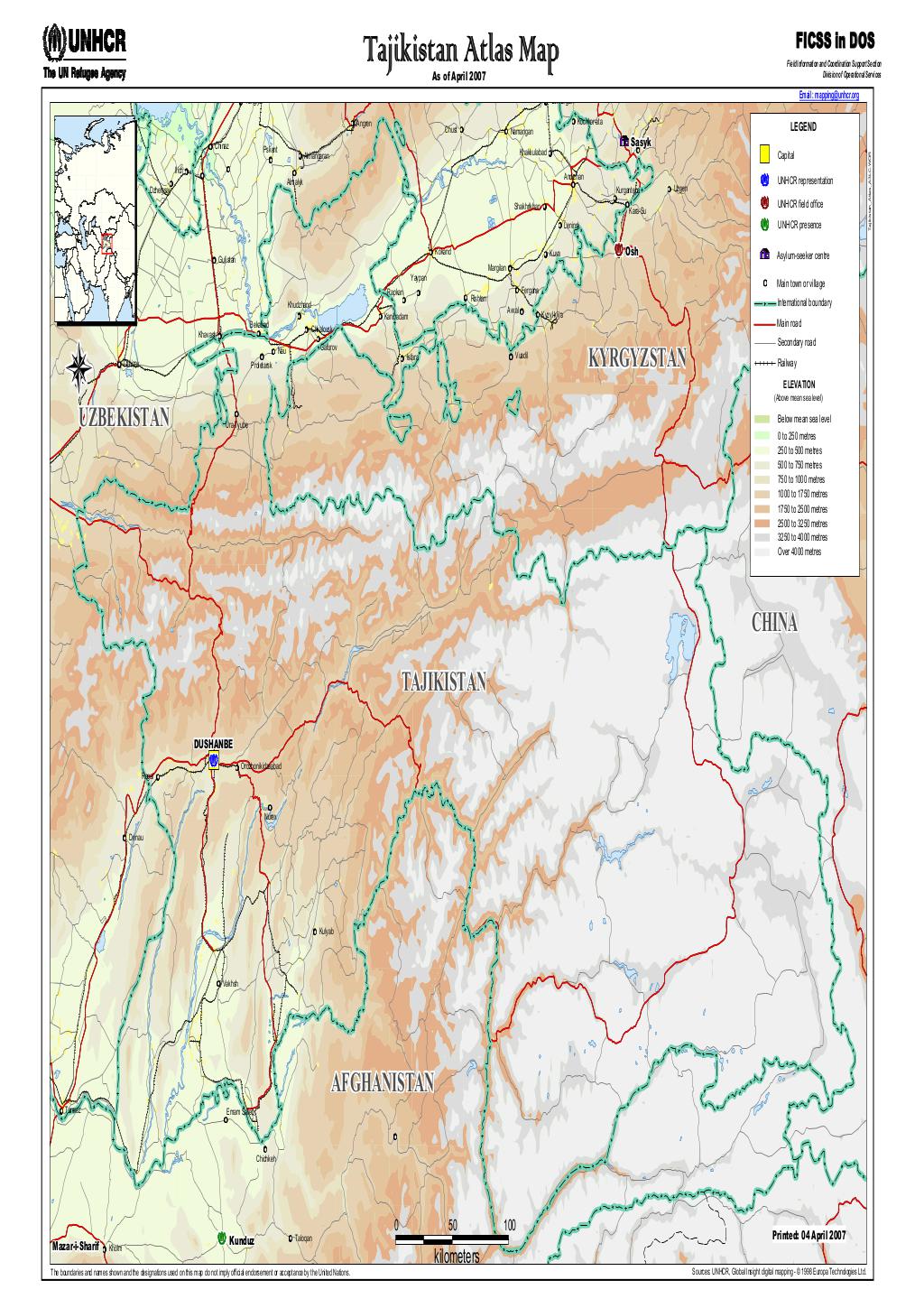Document - Tajikistan Atlas Map - March 2007
